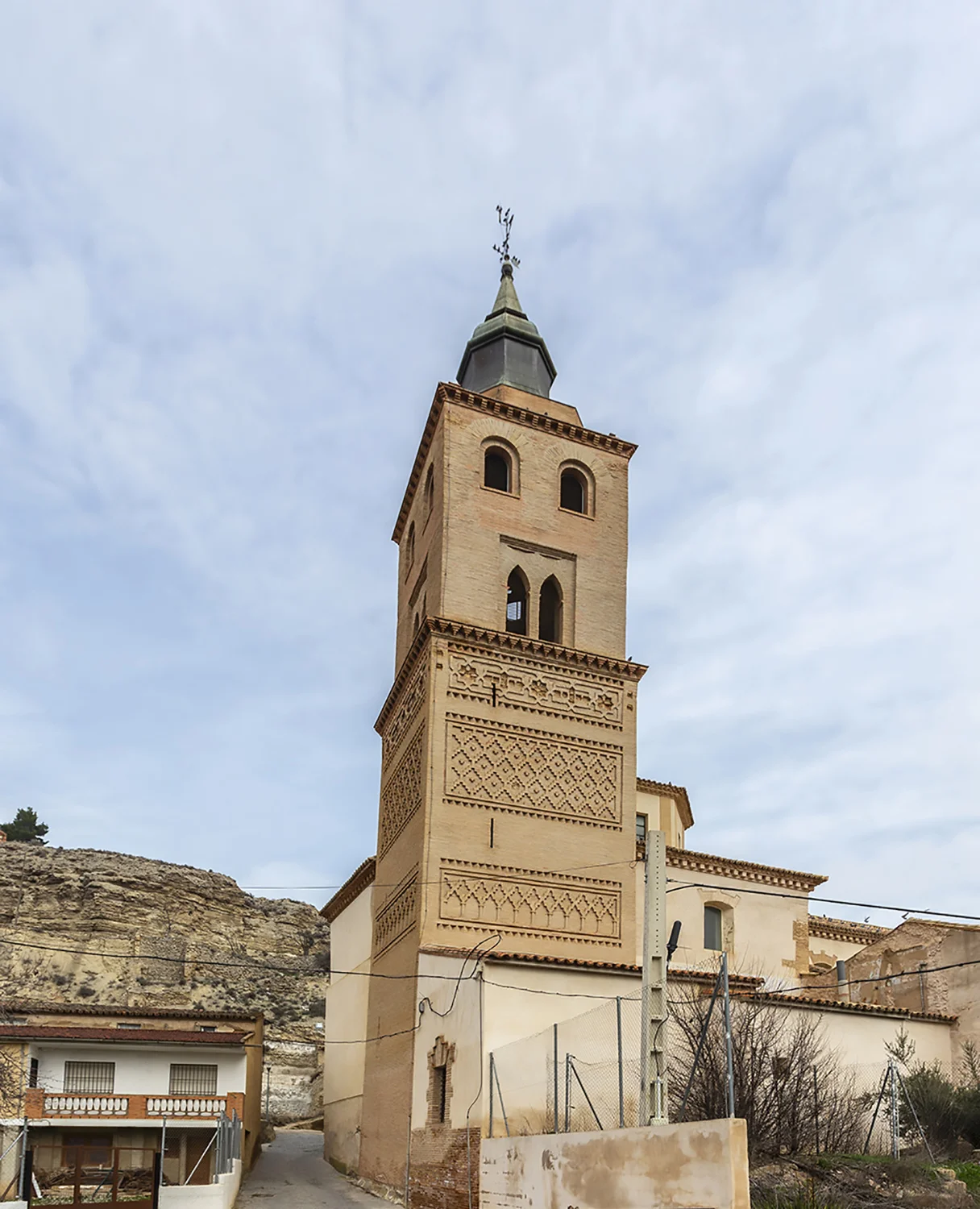 Tower and apse of the church of La Asunción de Nuestra Señora, Terrer ...
